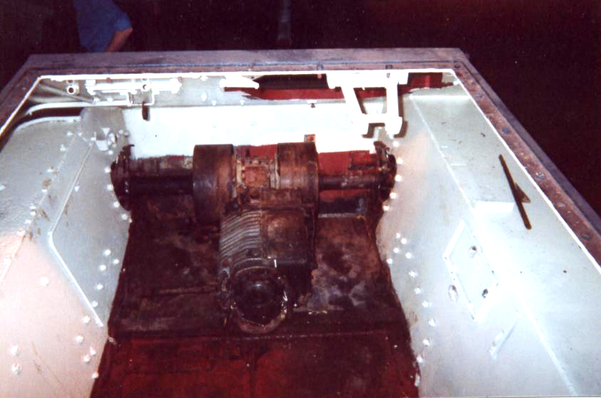 A member of the team that is restoring the Borden Hetzer, Guy Despatie ...